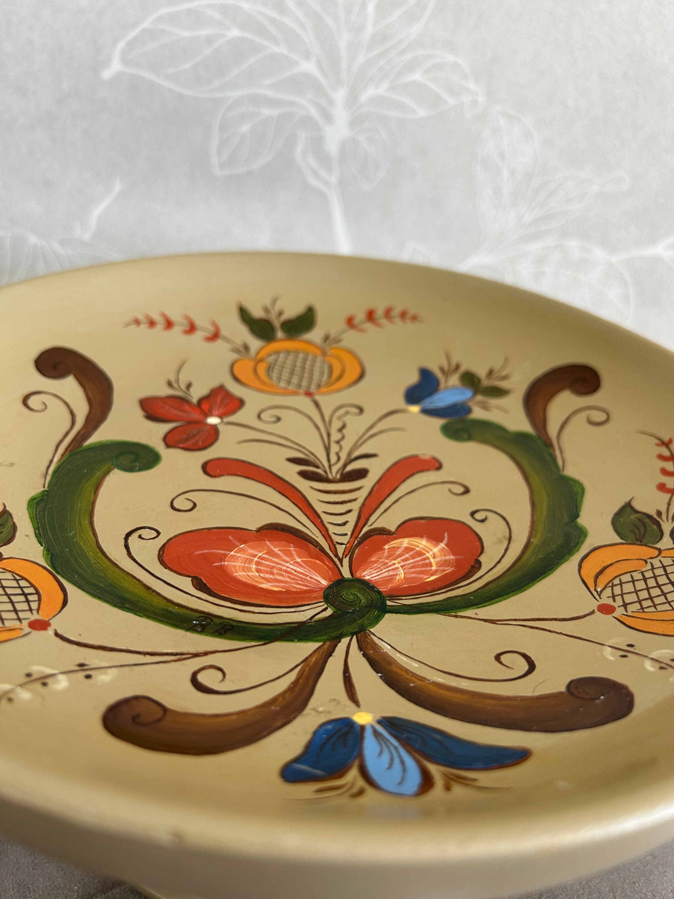 Norwegian Vintage Rosemaling Cake Stands Handmade Folk Art of Norway ...