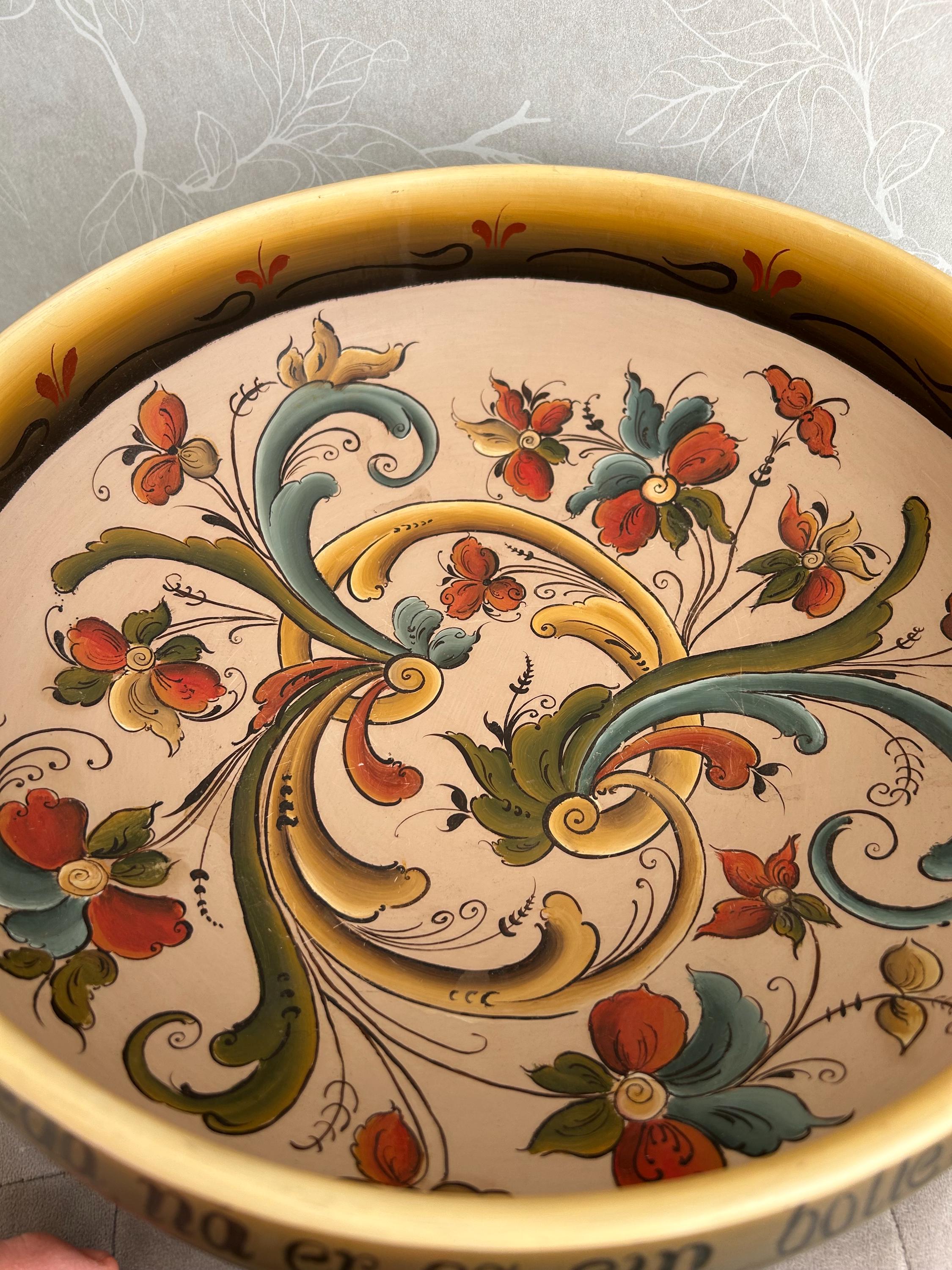 Norwegian Vintage Rosemaling Bowl Handmade Bowl Folk Art of Norway - Etsy
