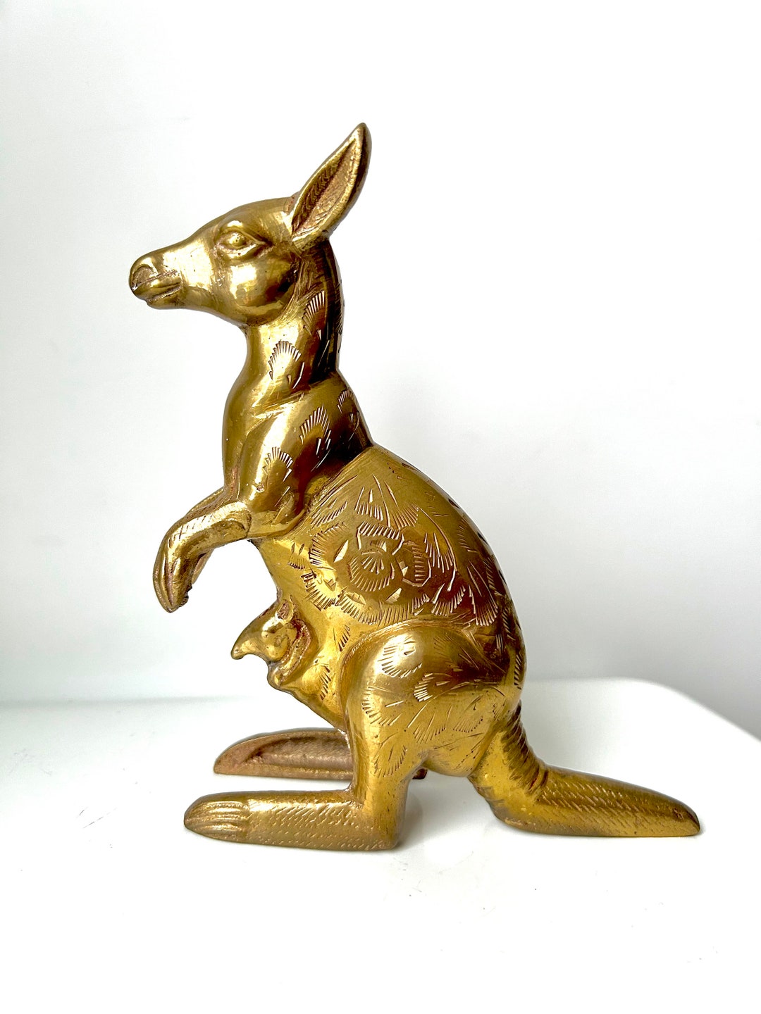 Vintage Brass Kangaroo Decor: Detailed Finish - Etsy