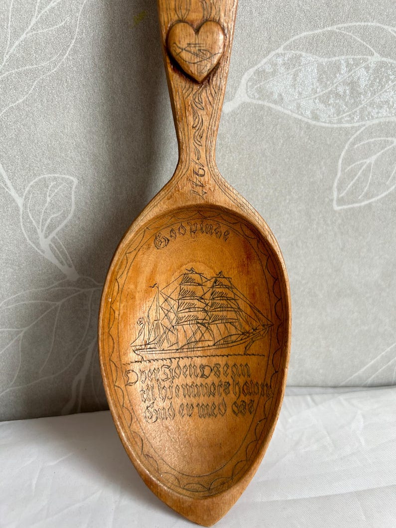 Antique Hand Carved Wooden Spoon Norwegian Handmade Old Food Spoon - Etsy