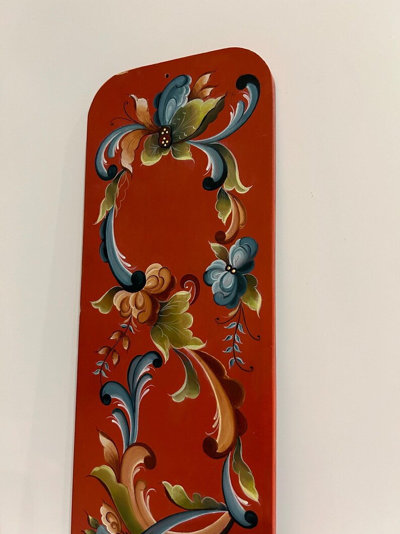 Norwegian Rosemaling Wall Hanging Decor in Wood Hand Painted Rosemaling ...