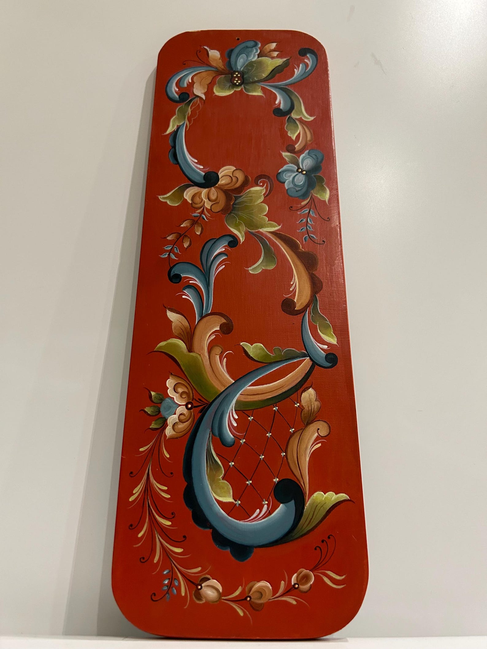 Norwegian Rosemaling Wall Hanging Decor in Wood Hand Painted Rosemaling ...