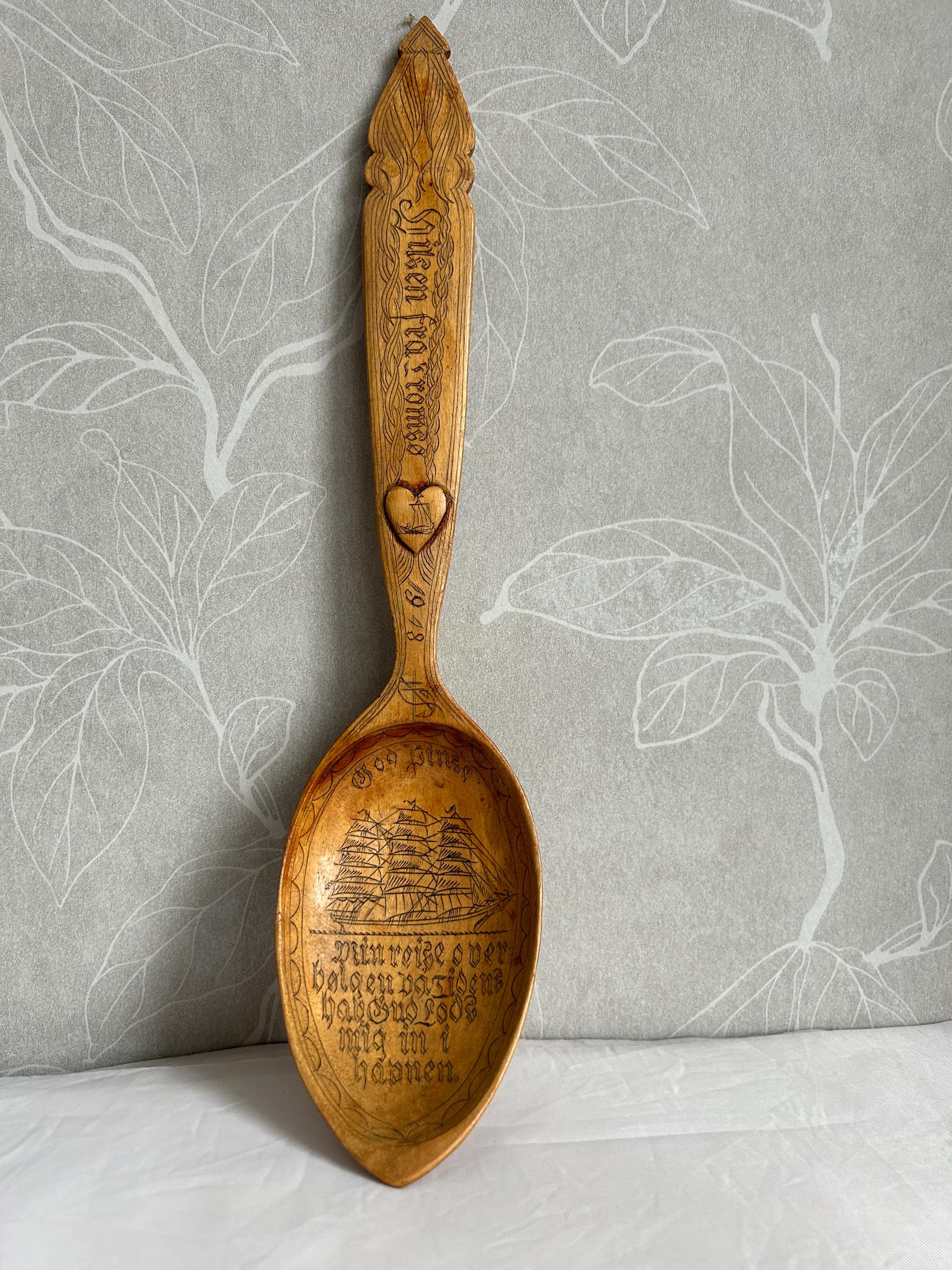 Antique Hand Carved Wooden Spoon Norwegian Handmade Old Food Spoon - Etsy