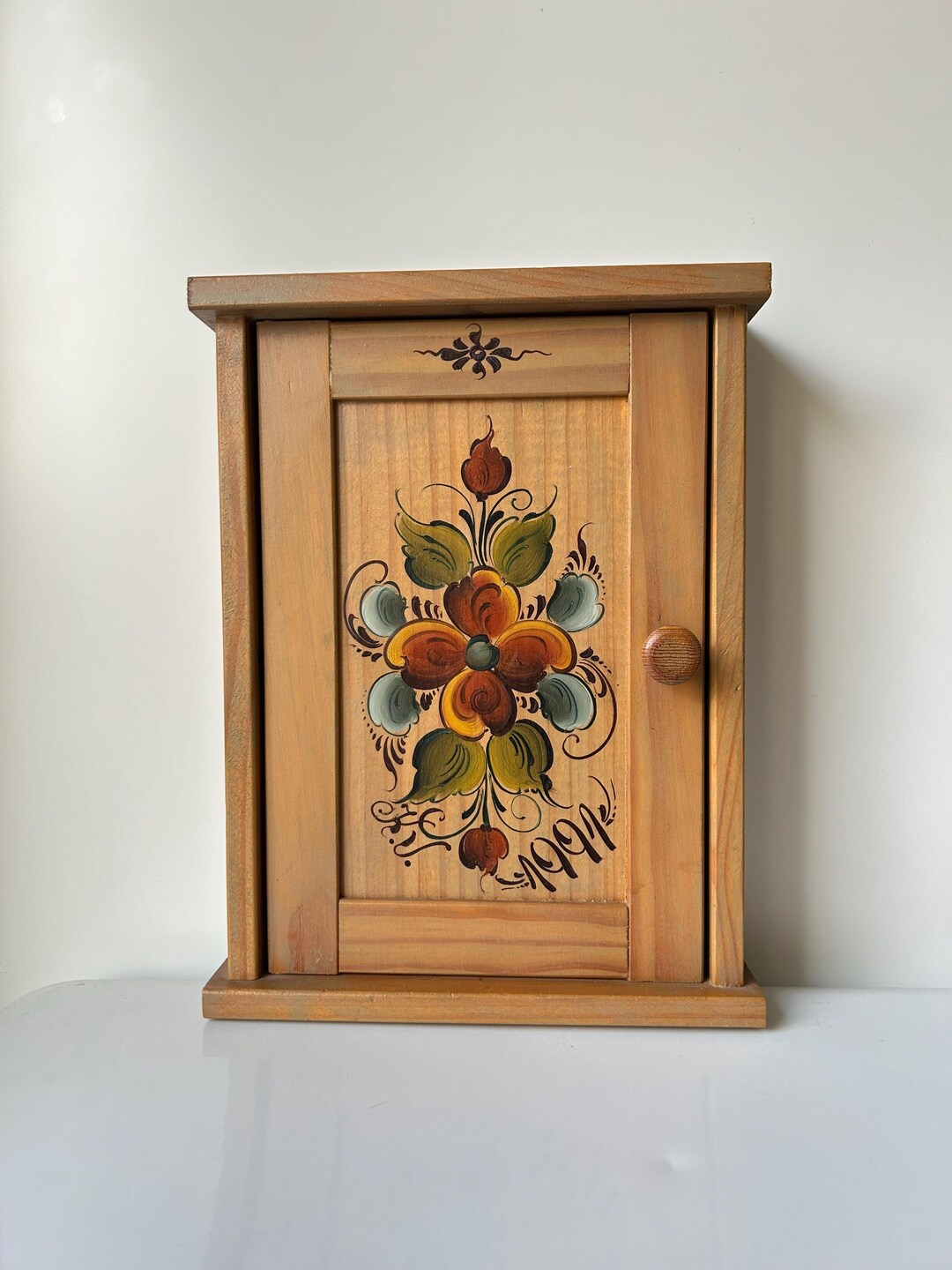 Handmade Norwegian Rosemaling Key Box: Scandinavian Decor - Etsy