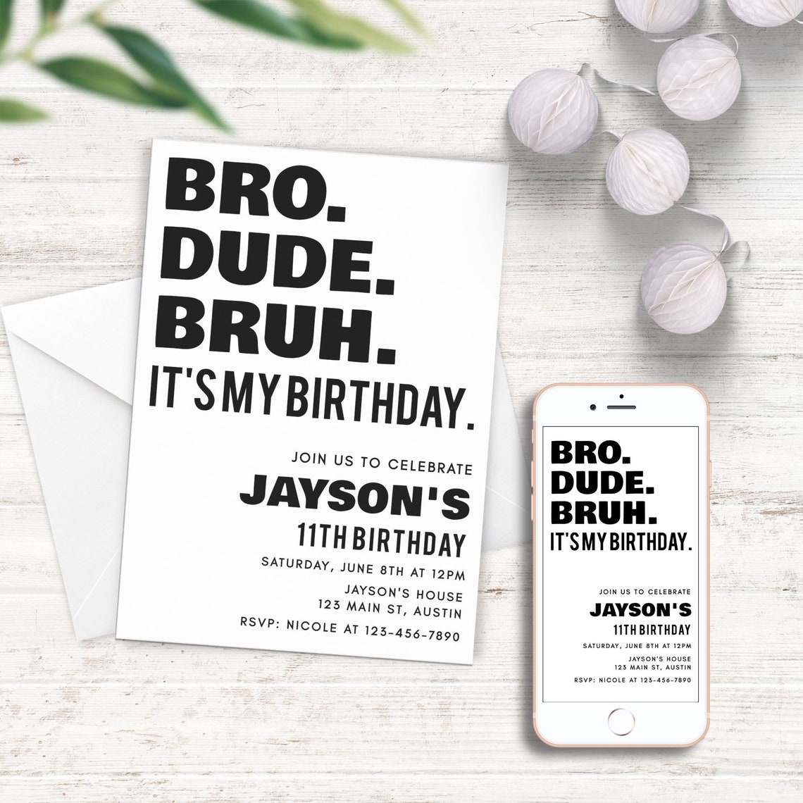 Bruh Gable Box Label Sticker, Bruh Birthday Party Favor Box, Bruh It's ...