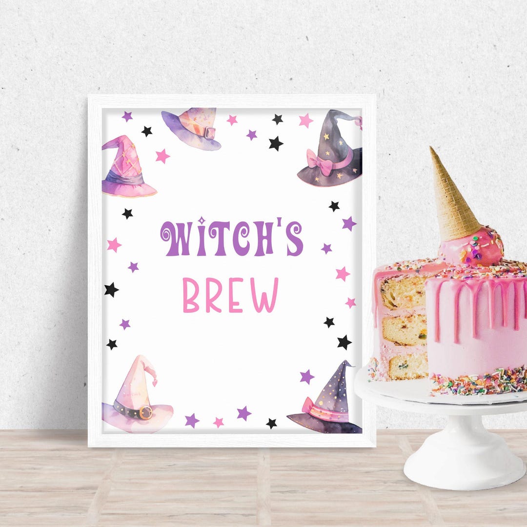 Witch's Brew Sign, Witches Brew, Witch Birthday Party Signage ...