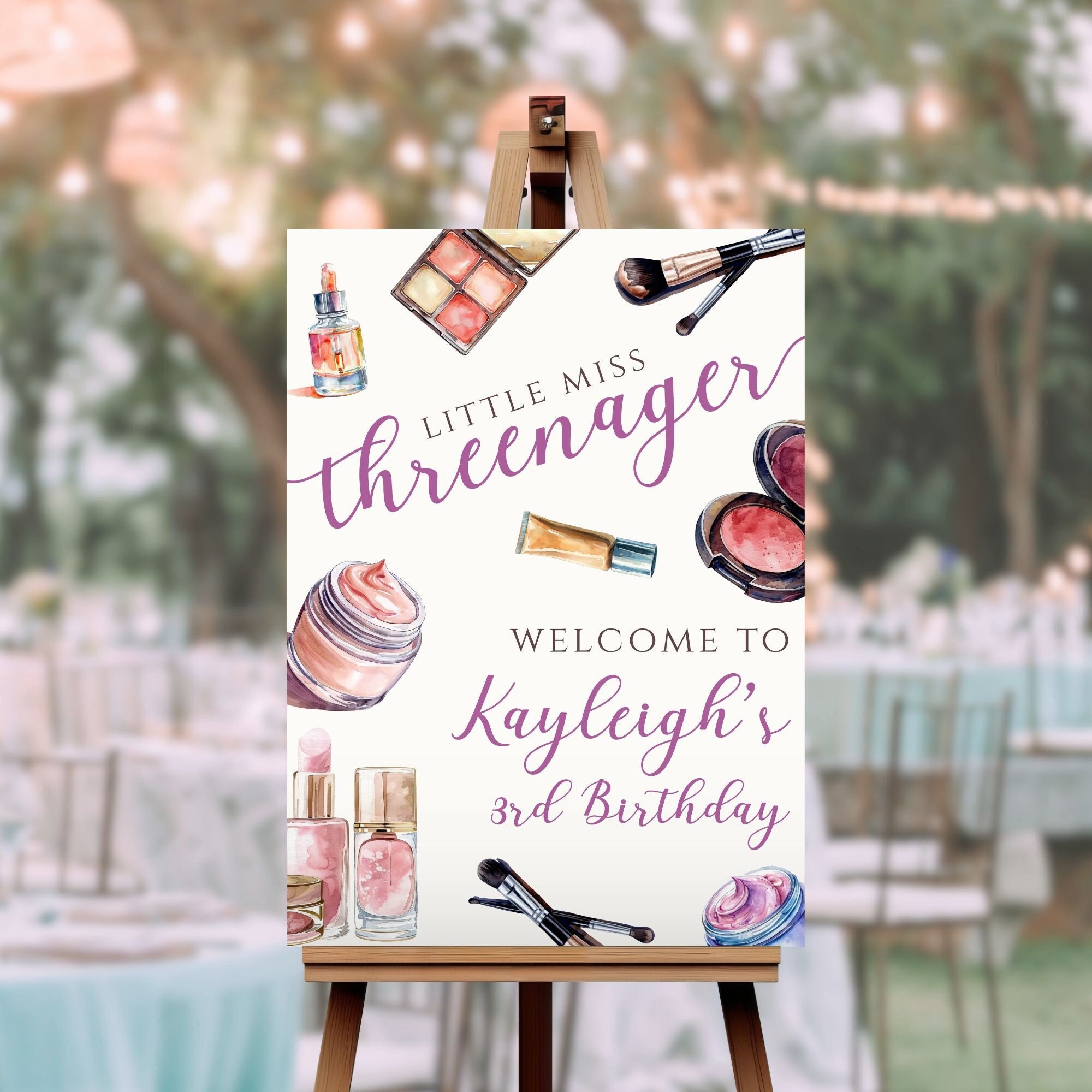 Threenager Cards and Gifts Sign, Little Miss Threenager Birthday ...