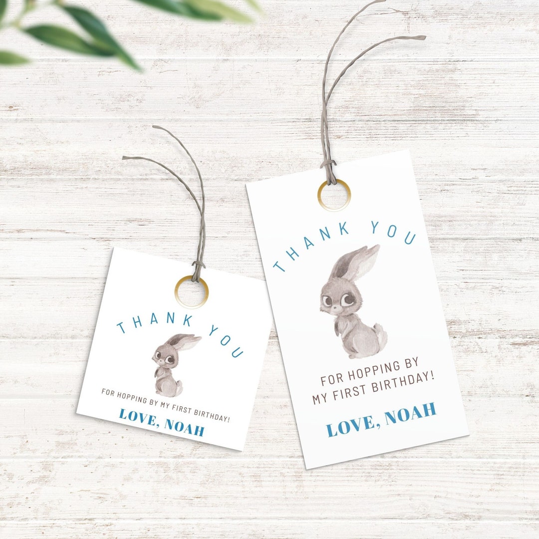 Editable Thank You Favor Tags, Some Bunny Birthday Party, Bunny Gift ...