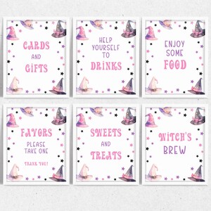 Editable Thank You Favor Tags, Witches Birthday Decor, Bewitching Bash ...