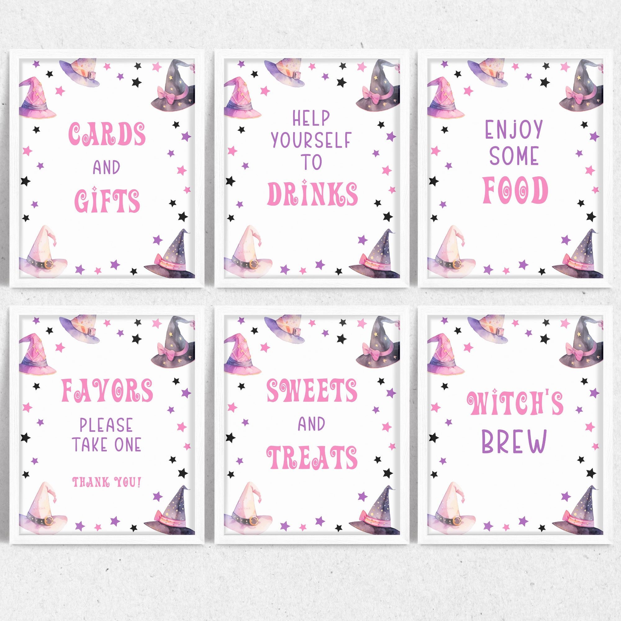 Editable Thank You Favor Tags, Witches Birthday Decor, Bewitching Bash ...