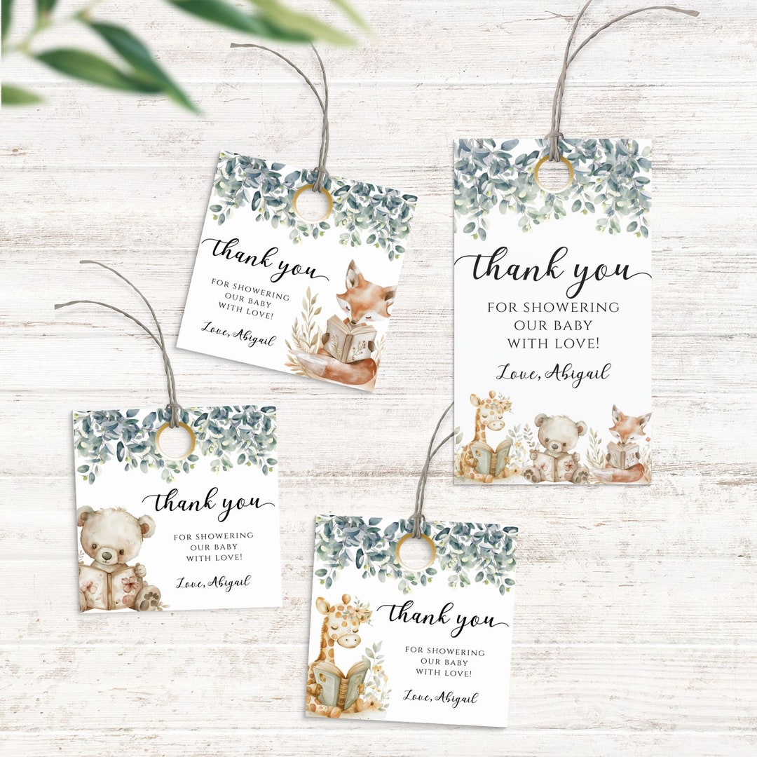 EDITABLE New Chapter Favor Tags, Storybook Baby Shower Thank You Gift ...