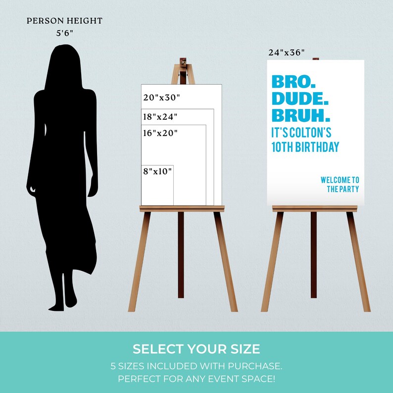 Bruh Birthday Welcome Sign, Bro Dude Bruh Decoration, Blue and White ...