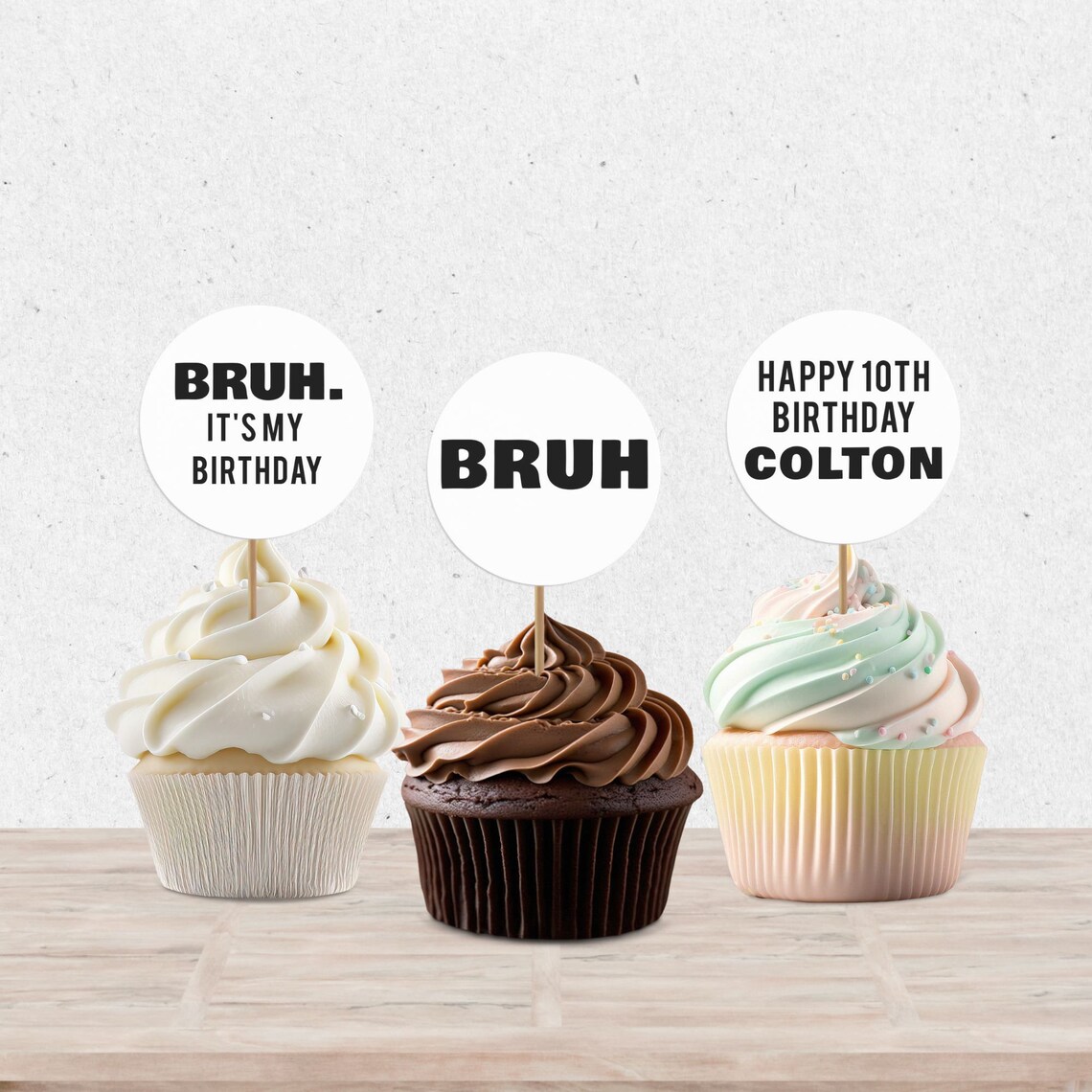 Bruh Gable Box Label Sticker, Bruh Birthday Party Favor Box, Bruh It's ...