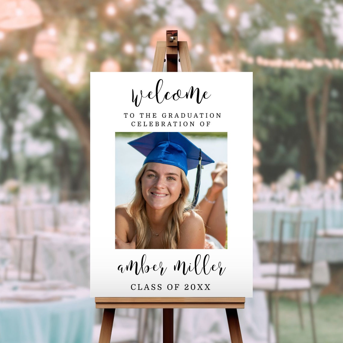 Graduation Photo Banner, Minimalist Grad Party Decor, Polaroid Photo ...