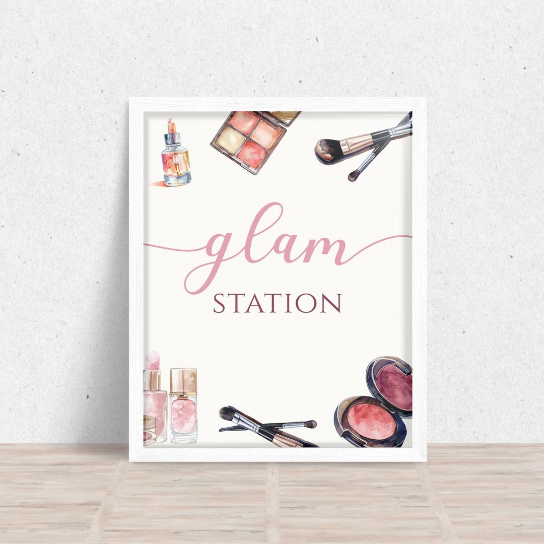 Threenager Glam Station Sign, Little Miss Threenager Birthday Signage ...