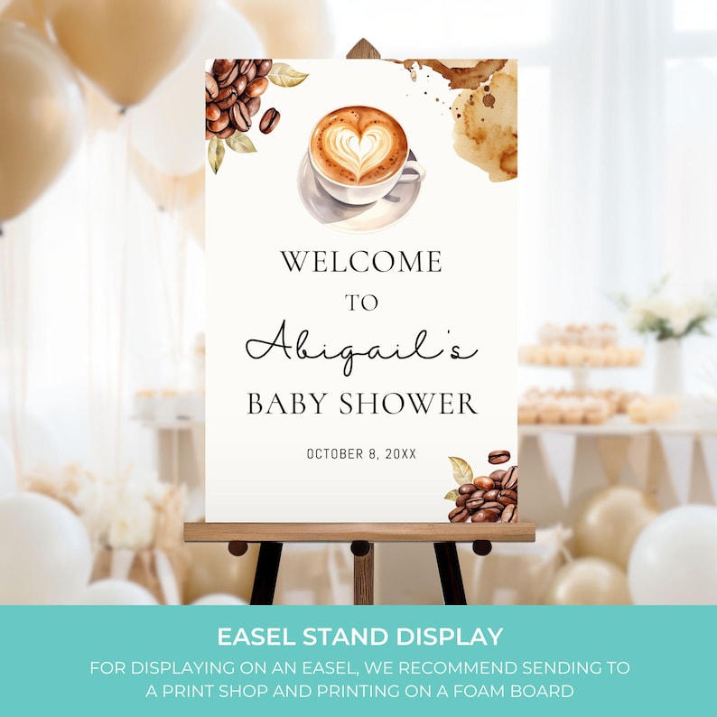 Editable Baby Shower Welcome Sign, Coffee Theme Decor, A Baby is ...