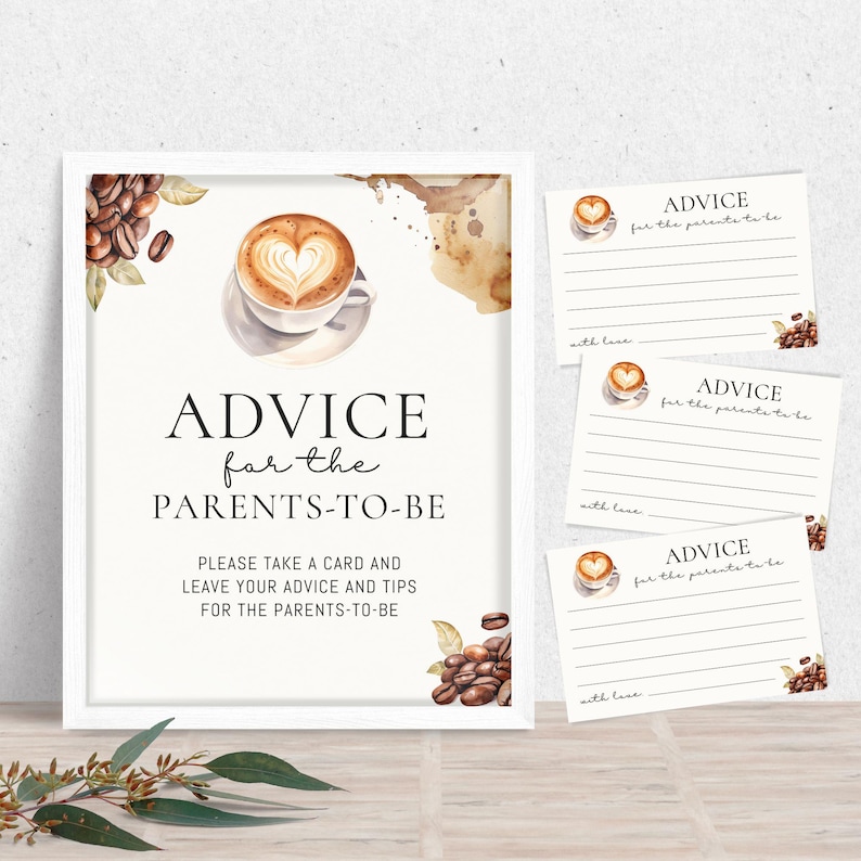 Coffee Baby Shower Advice for the Parents-to-be Sign, A Baby is Brewing ...