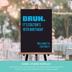 Editable Bruh Pool Party Birthday Welcome Sign, Bruh Decorations, Bruh ...