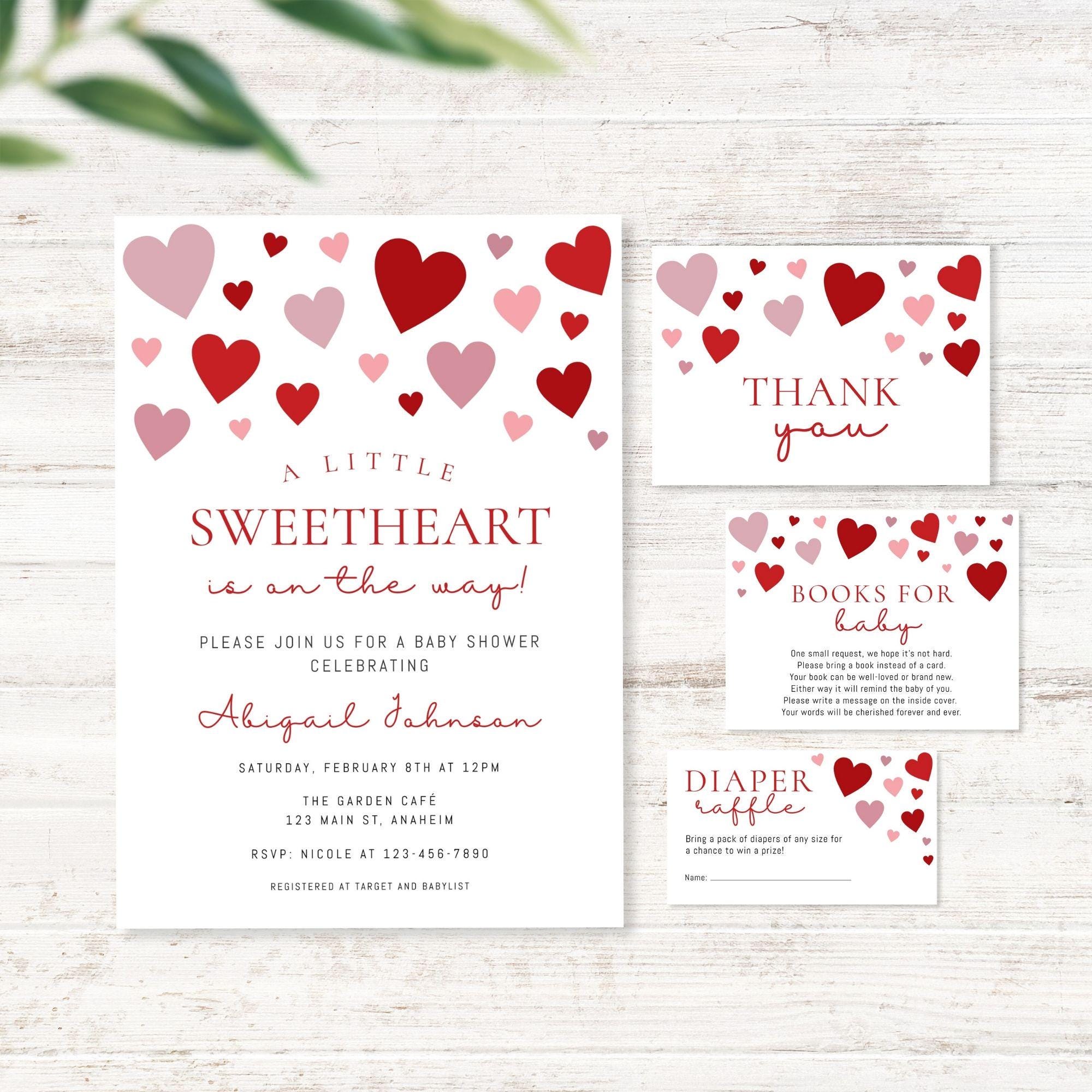Sweetheart Favor Tags, Valentine's Day Heart Theme Baby Shower ...