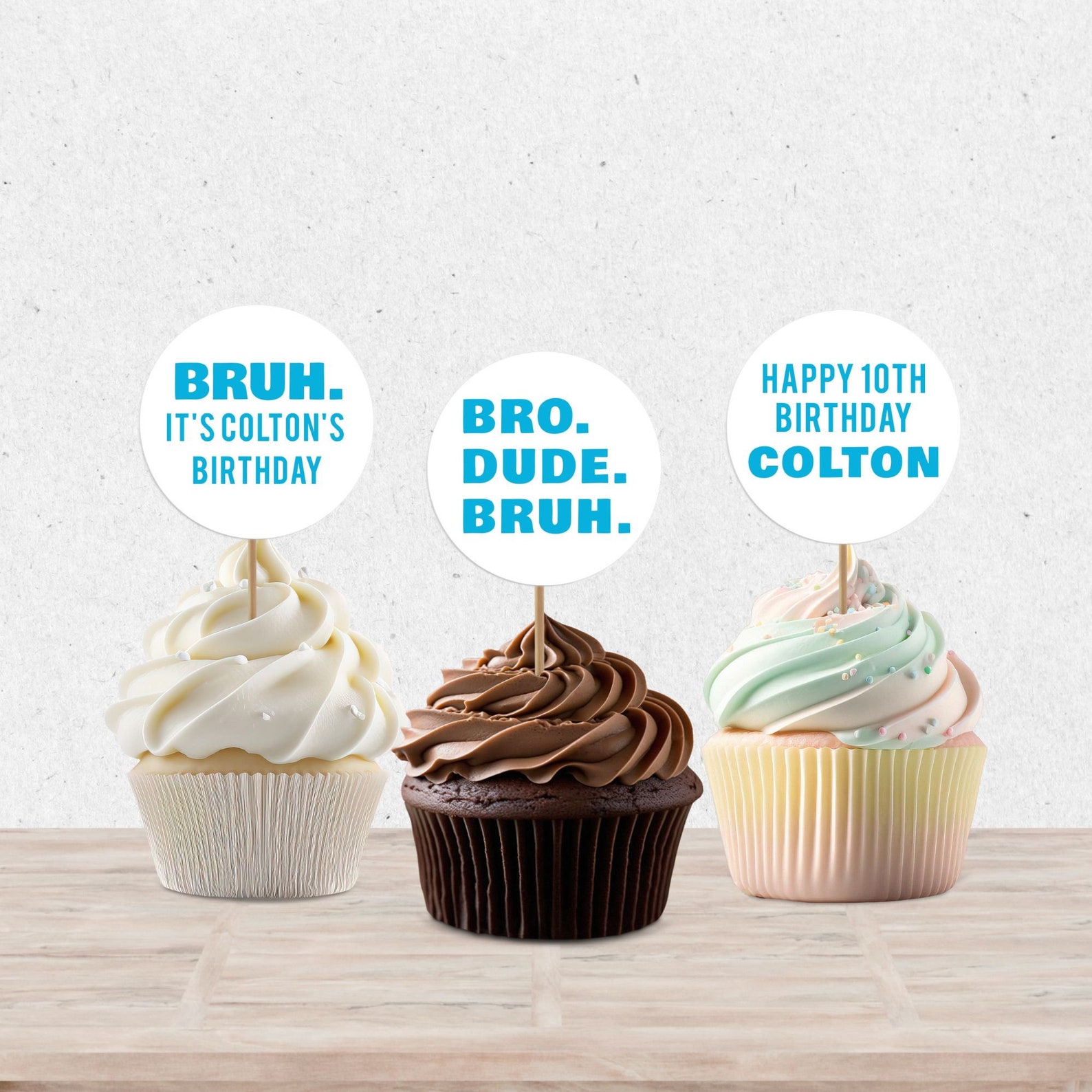 Bruh Birthday Welcome Sign, Bro Dude Bruh Decoration, Blue and White ...