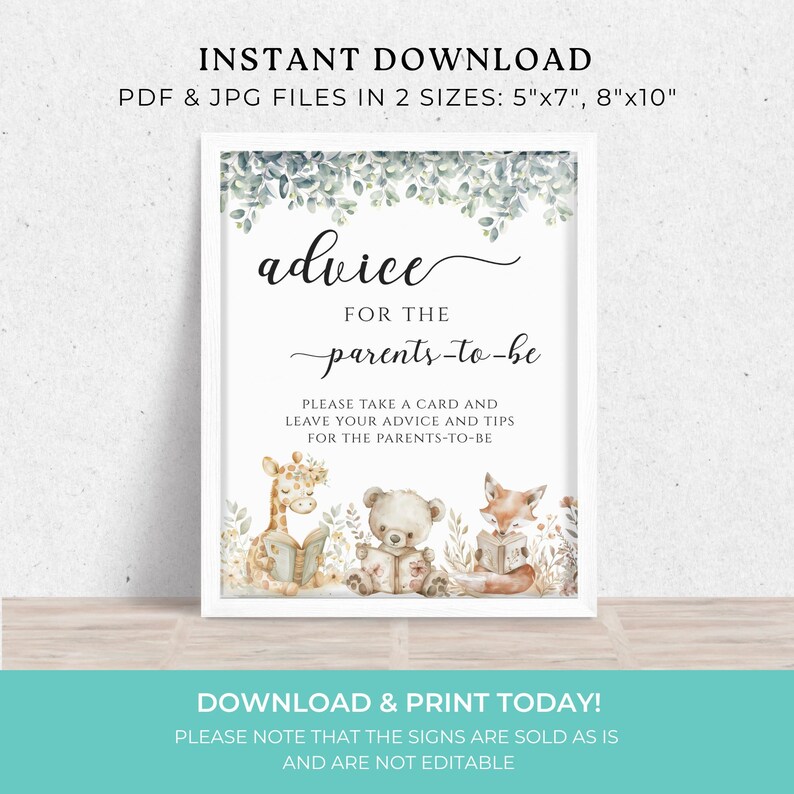New Chapter Baby Shower Advice for the Parents-to-be Sign, Storybook ...