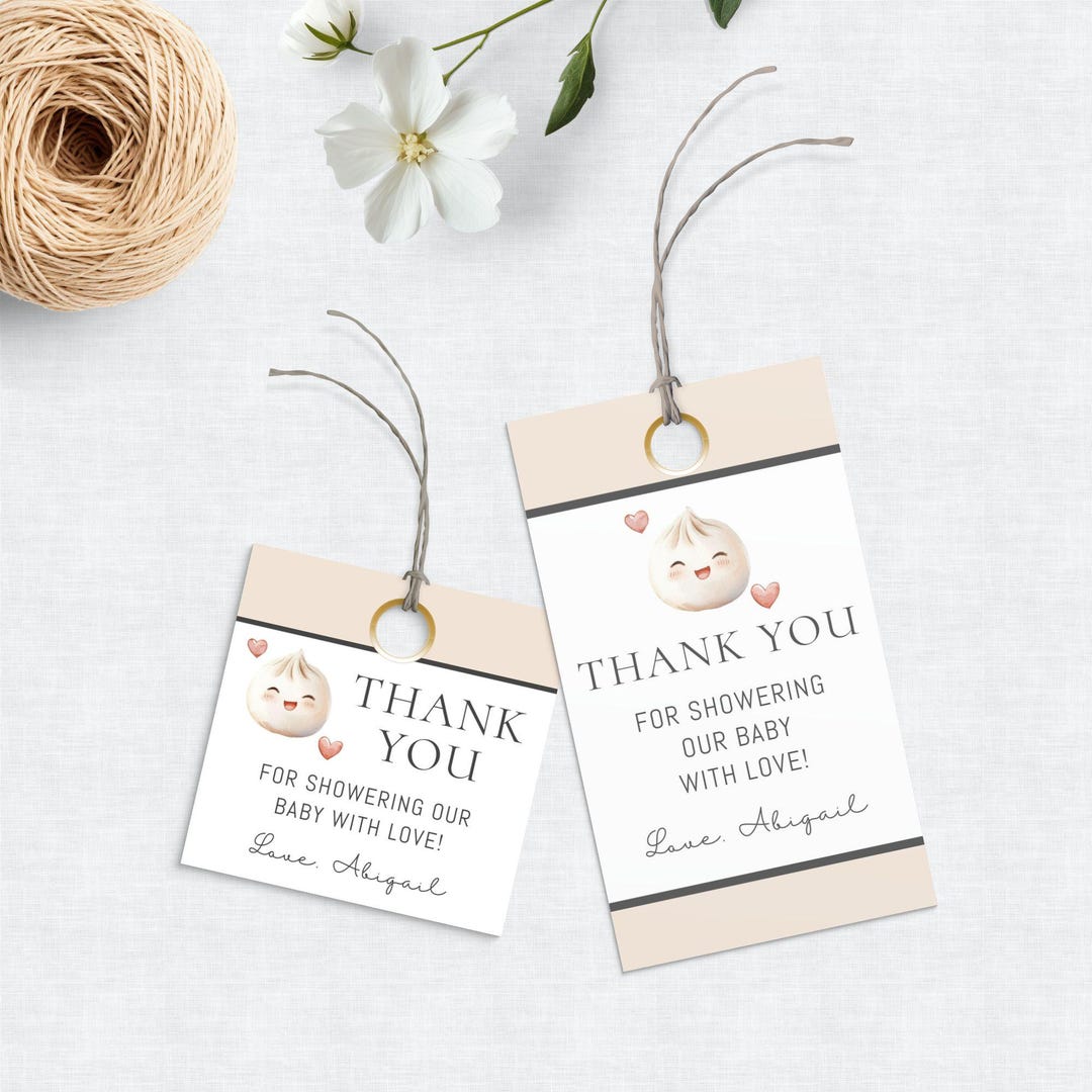 Dumpling Favor Tags, Baby Bao Baby Shower, Kawaii Food Themed Editable ...