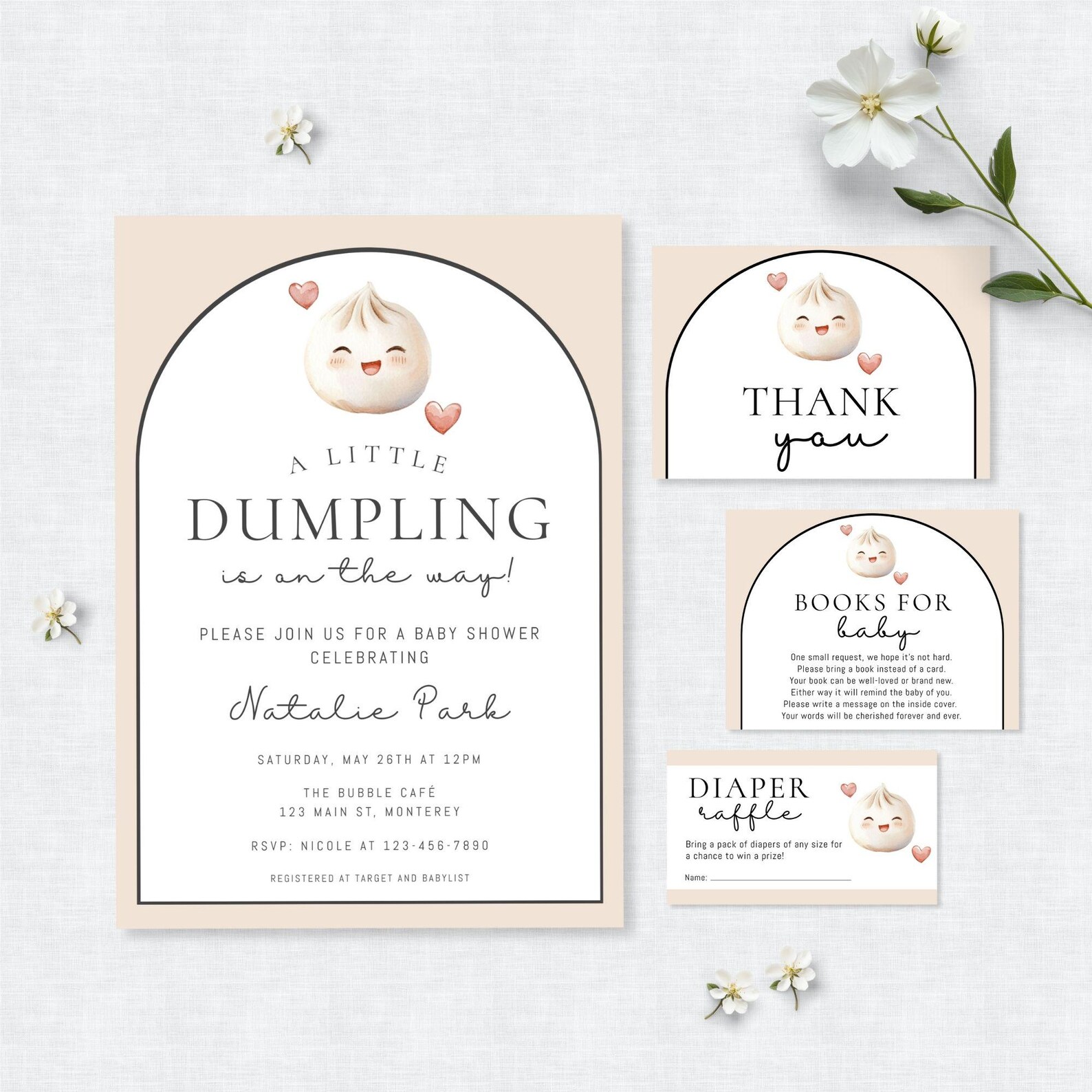 Dumpling Diaper Raffle Sign, Dim Sum Theme Baby Shower Decor, Cute ...