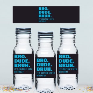 Editable Thank You Favor Tags, Bruh It's My Birthday Decor, Pool Party ...