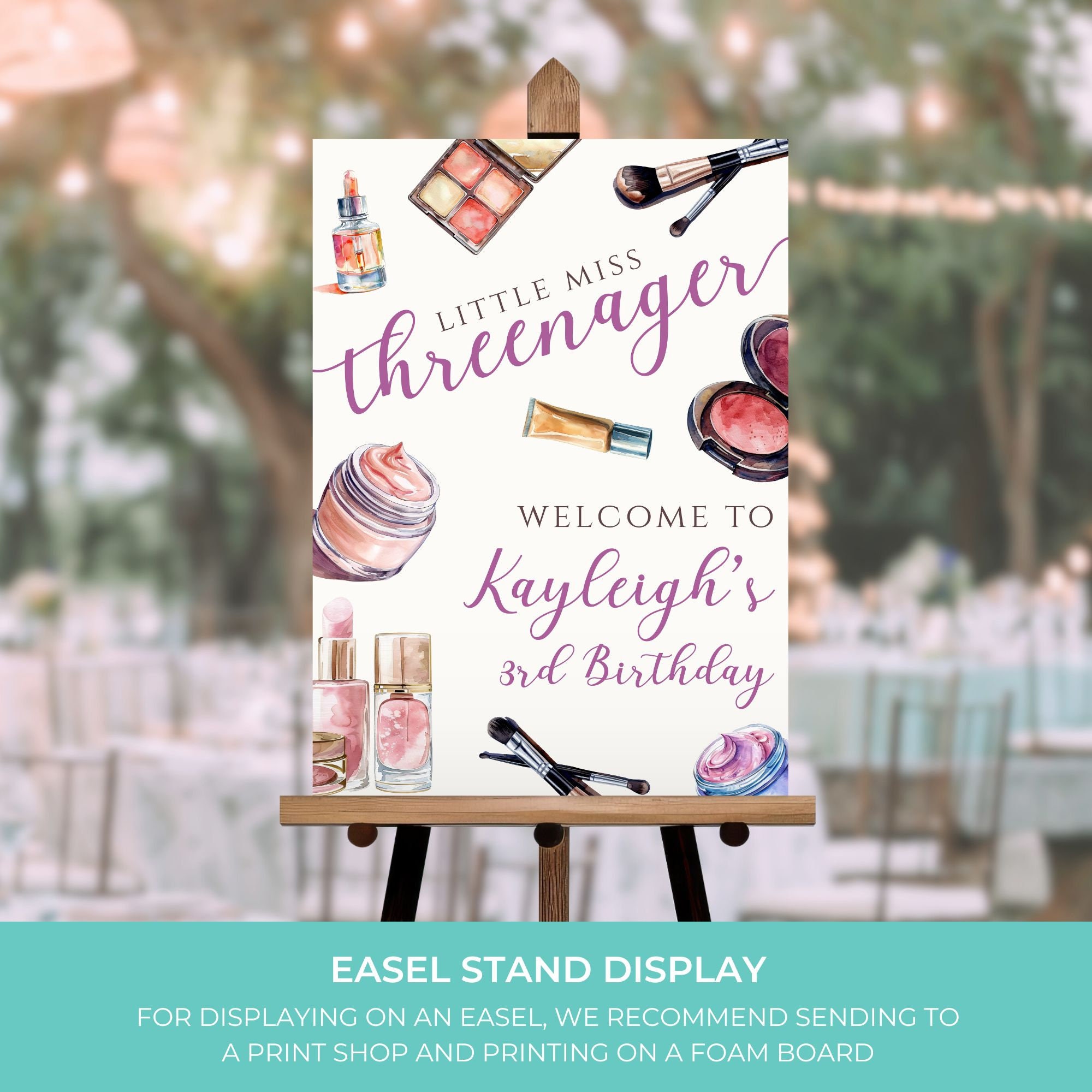 Editable Threenager Welcome Sign, Little Miss Threenager Birthday ...