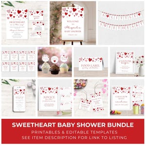 Sweetheart Favor Tags, Valentine's Day Heart Theme Baby Shower ...