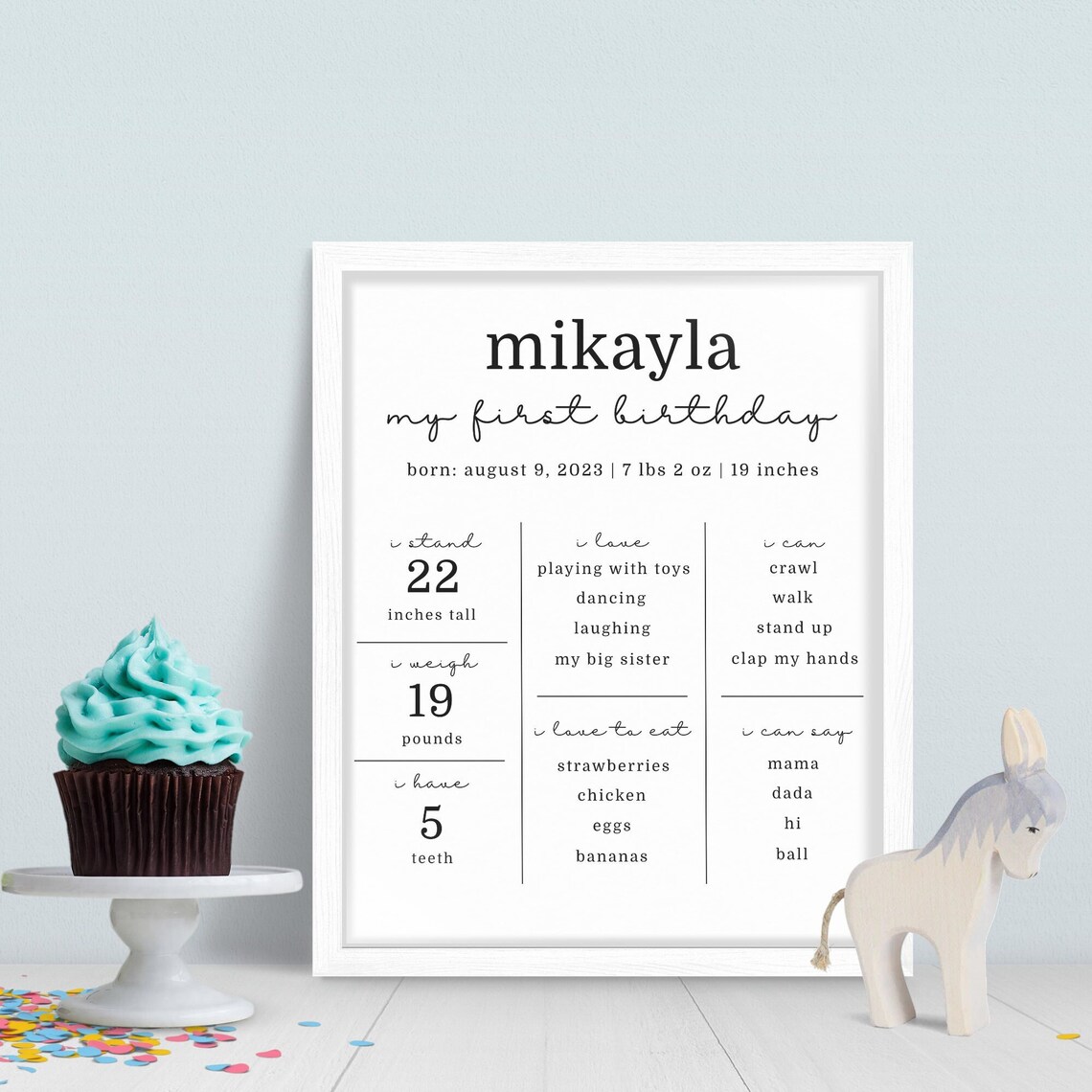 Editable Birthday Welcome Sign, Photo Minimalist Welcome Poster Board ...