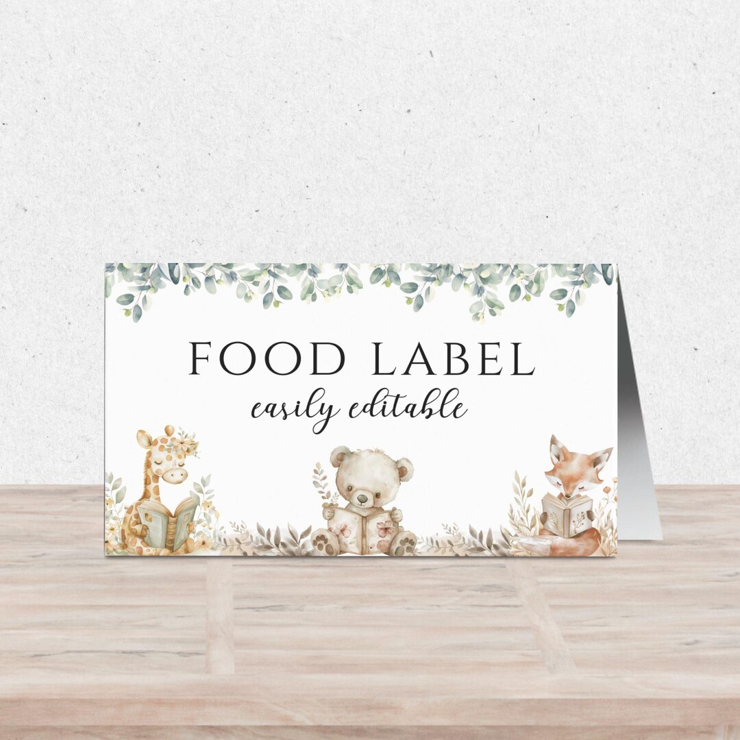 Editable Food Label, Storybook Custom Food Tent Card, A New Chapter ...