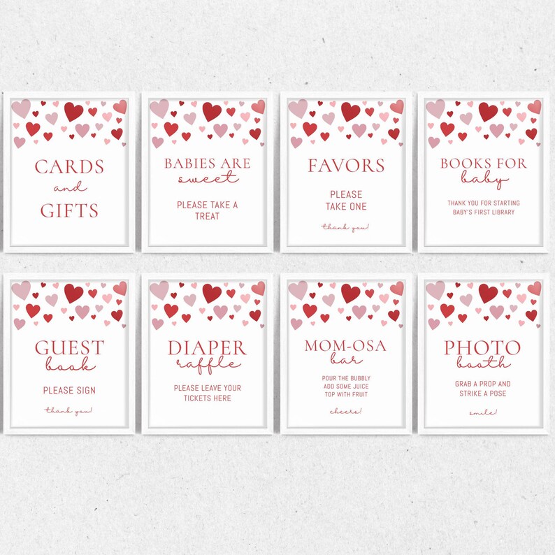 Valentine Baby Shower Babies Are Sweet Please Take a Treat Sign ...