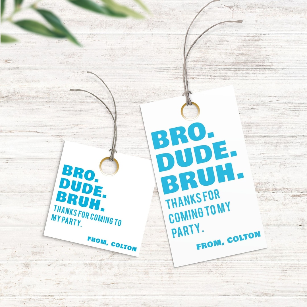 Editable Thank You Favor Tags, Bruh It's My Birthday Decor, Pool Party ...