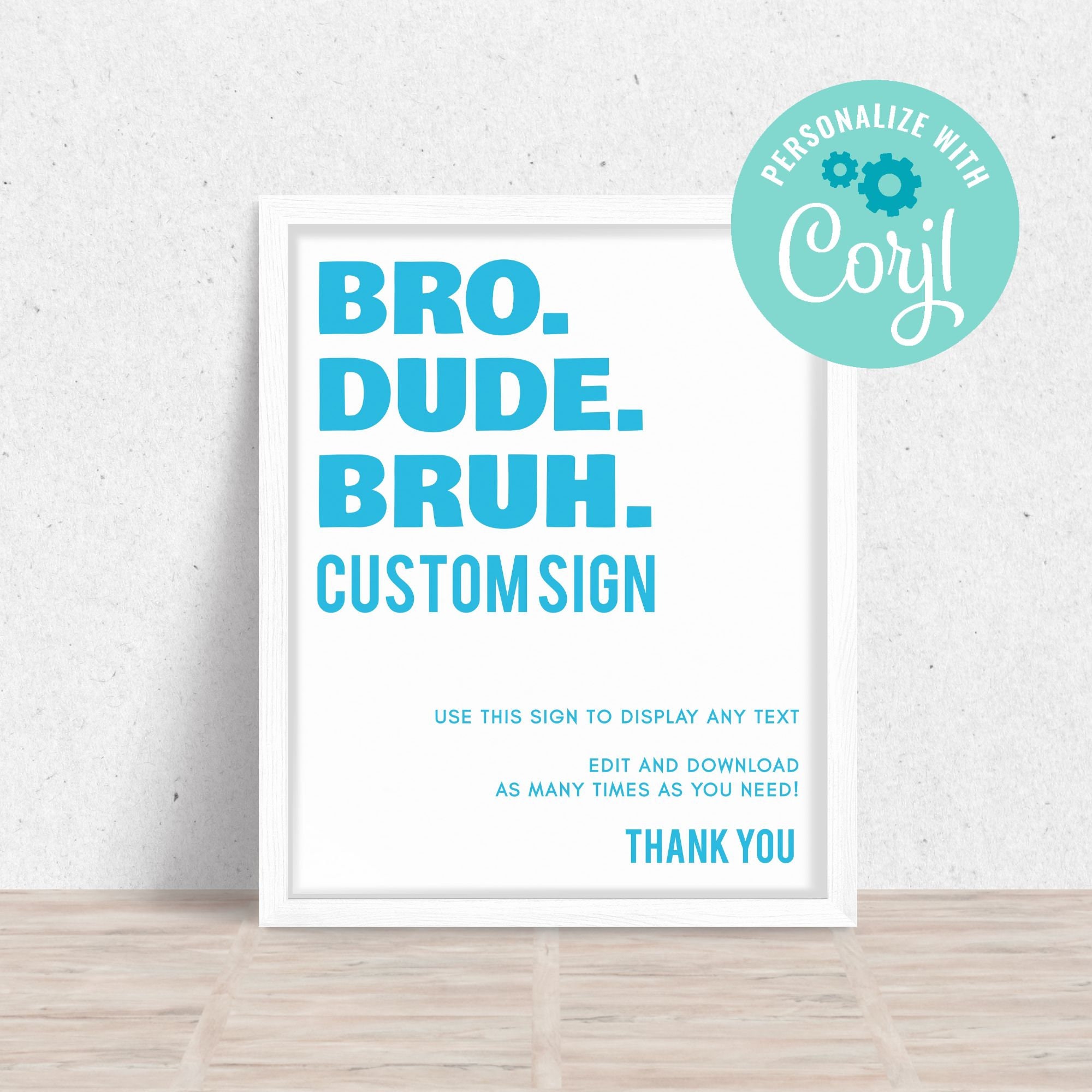 Editable BRUH Birthday Custom Sign, Bruh It's a Pool Party Signage ...