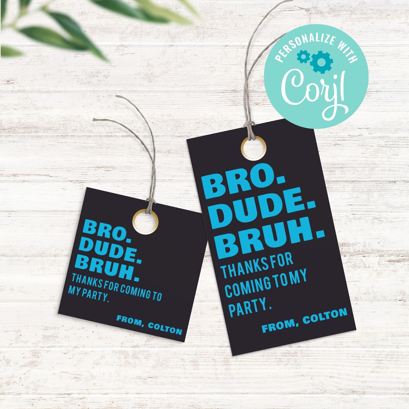 Editable Thank You Favor Tags, Bruh It's My Birthday Decor, Pool Party ...