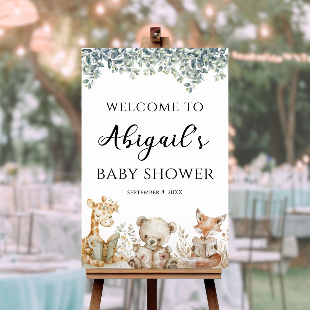 Editable Storybook Welcome Sign, New Chapter Baby Shower Decoration ...