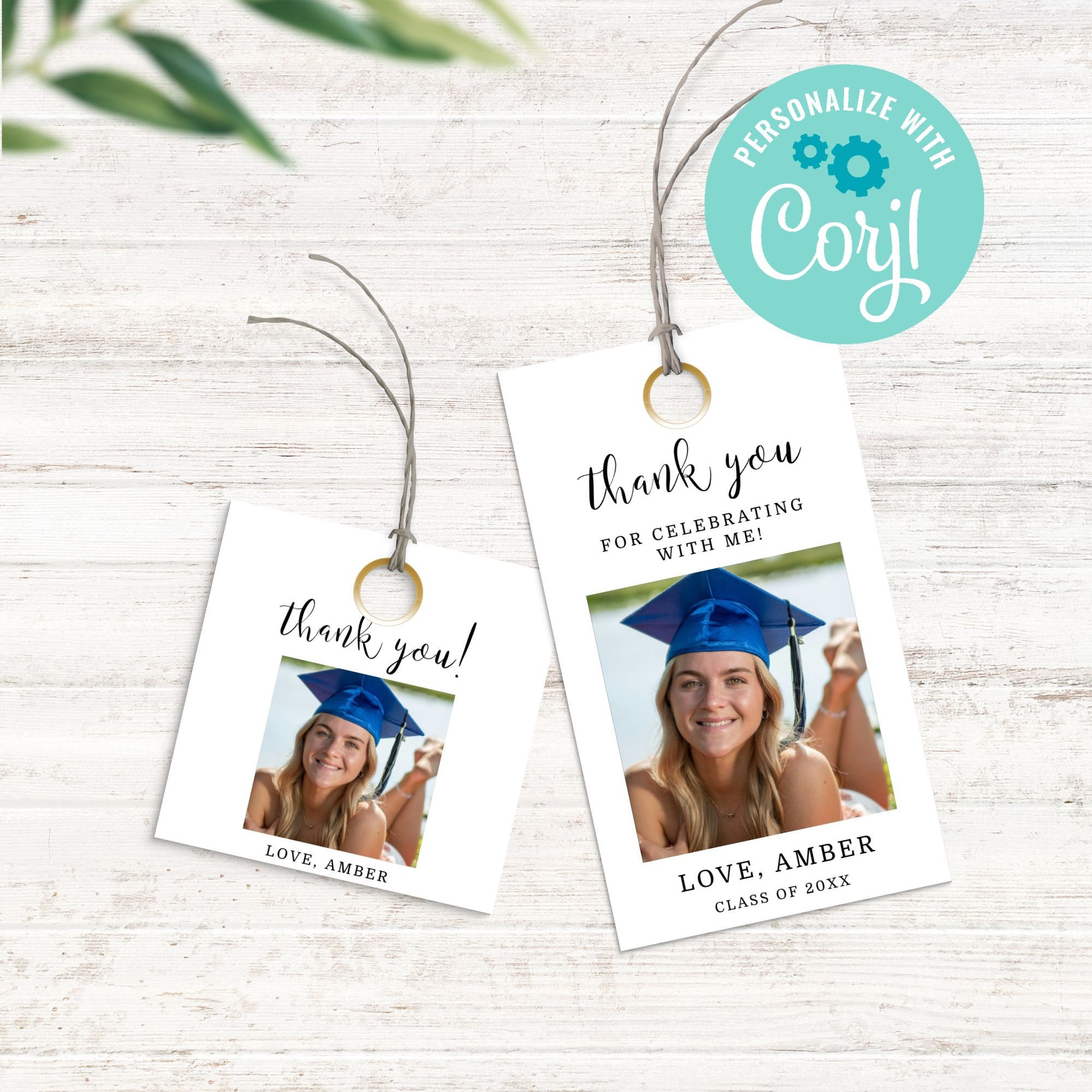 Graduation Favor Tag, Grad Thank You Gift, Editable Grad Photo Gift Tag ...