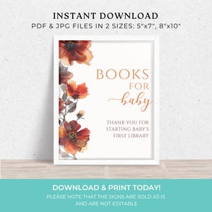 Fall in Love Baby Shower Books for Baby Sign, Baby's First Library ...