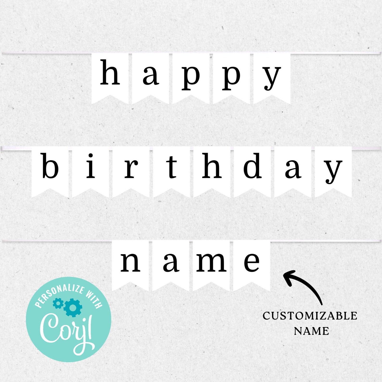 Minimalist Birthday Banner, Gender Neutral Birthday, Custom Banner ...