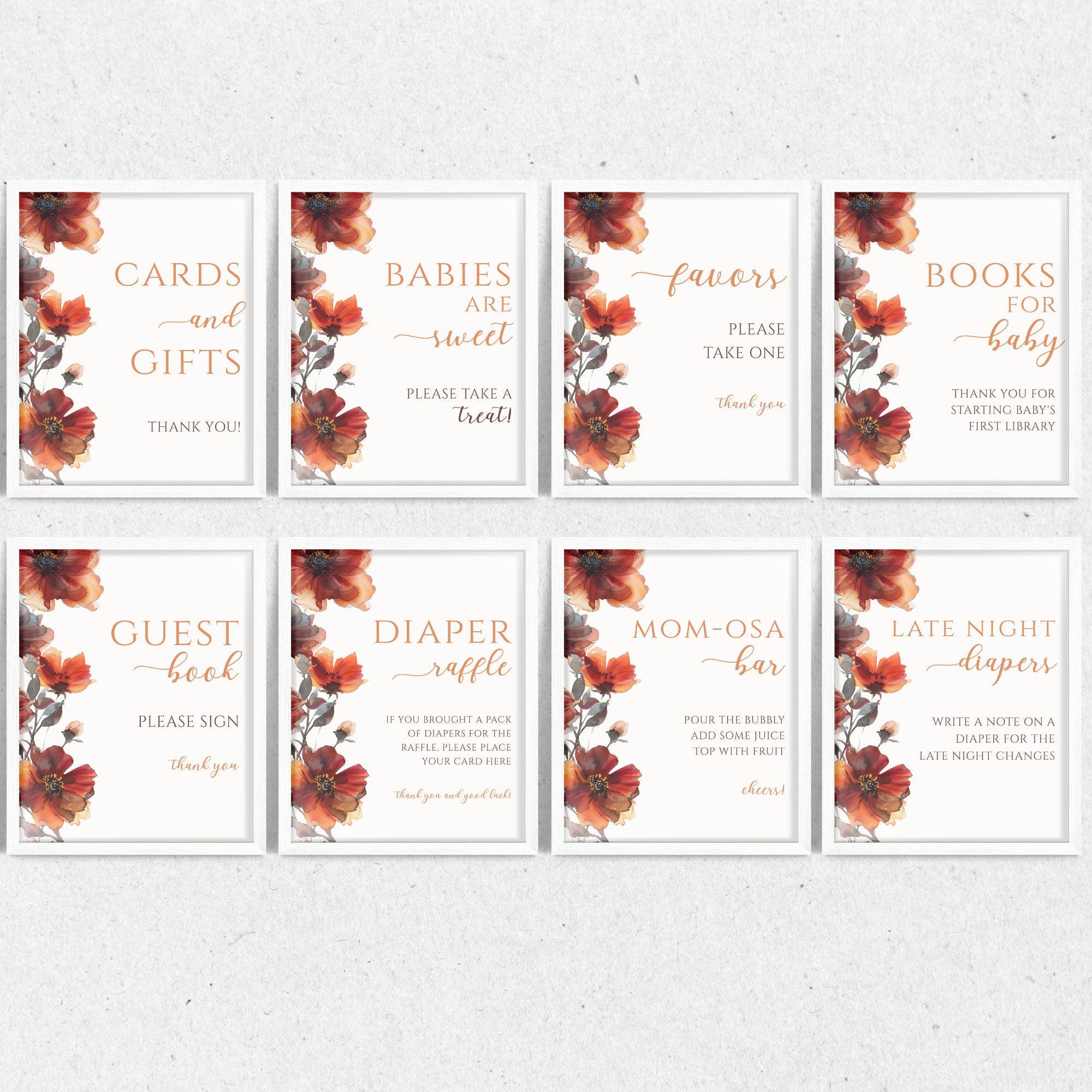 Editable Food Label, Fall in Love Custom Food Tent Card, Orange Autumn ...