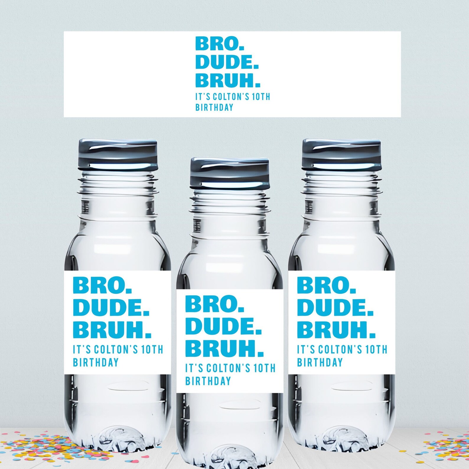 Bruh Birthday Welcome Sign, Bro Dude Bruh Decoration, Blue and White ...