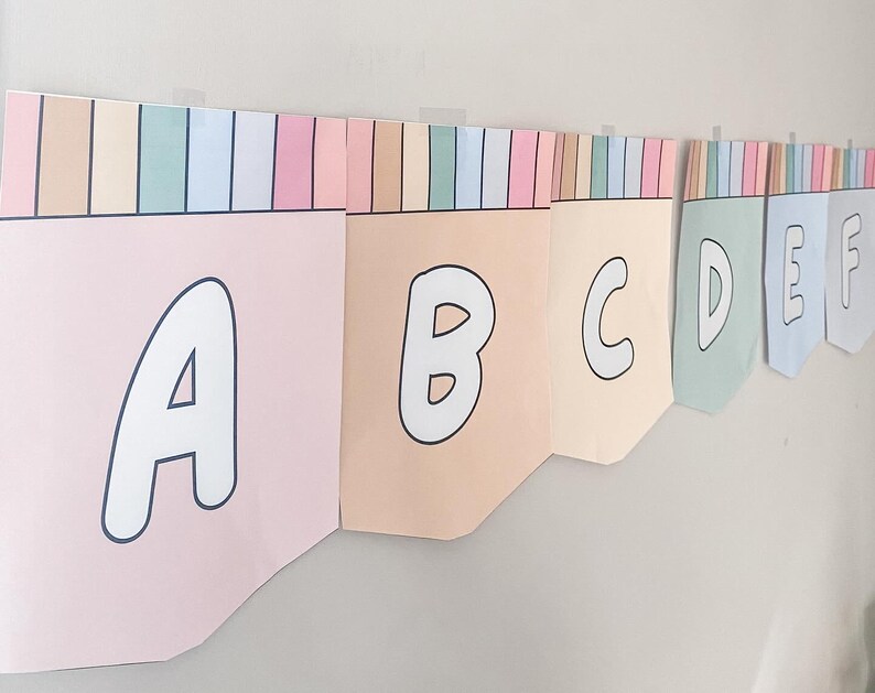 Rainbow Retro Wonderland Alphabet Banner for the Classroom | Bright ...