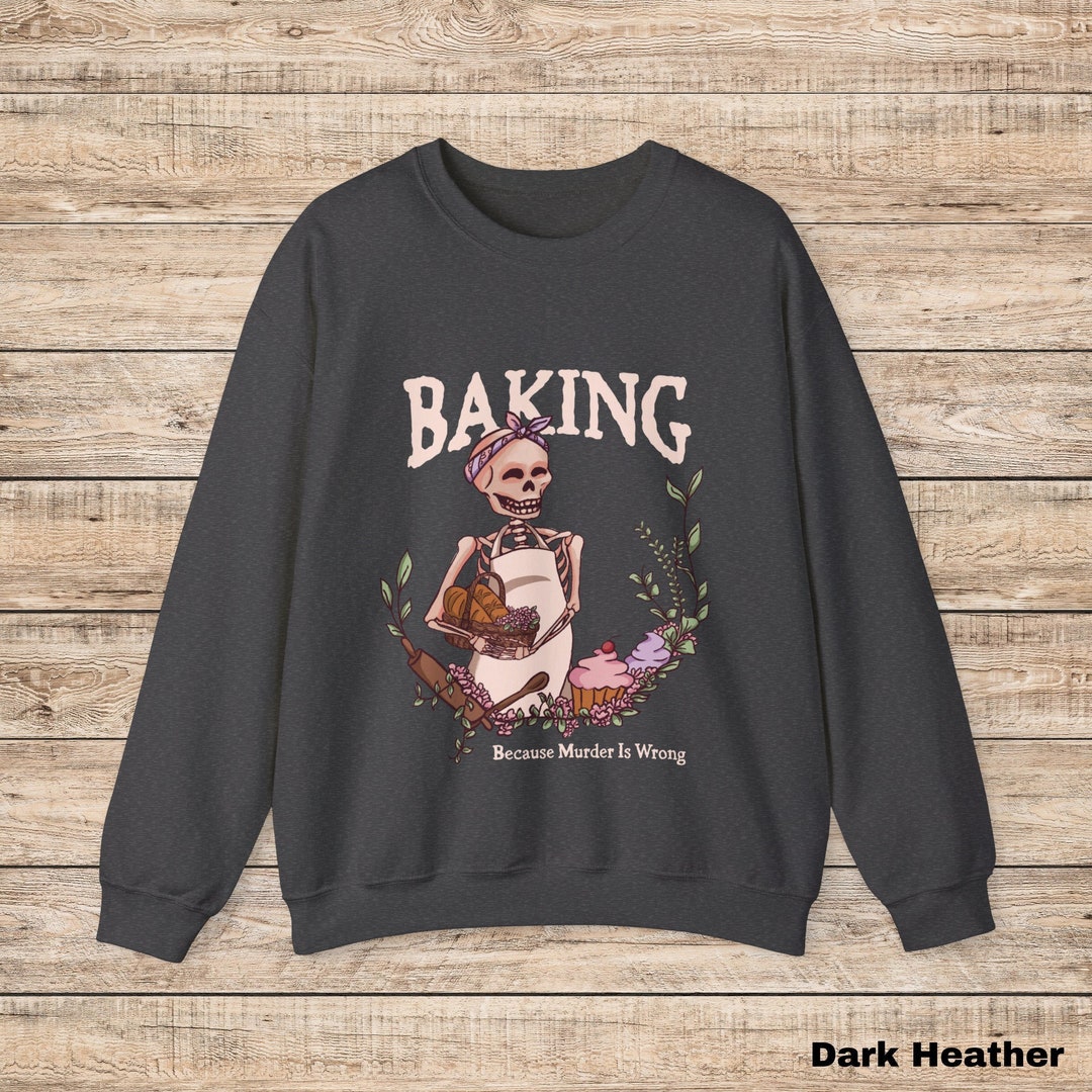 Cute Skeleton Baking Sweatshirt, Unique Skeleton Sweater, Stress Relief ...