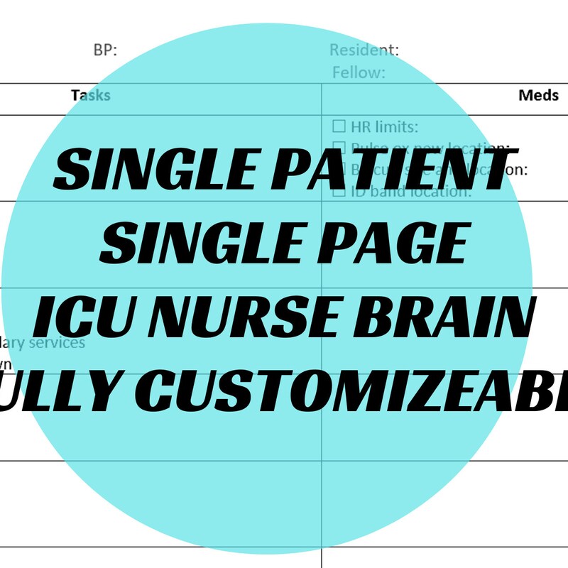 Icu One Pager - Etsy
