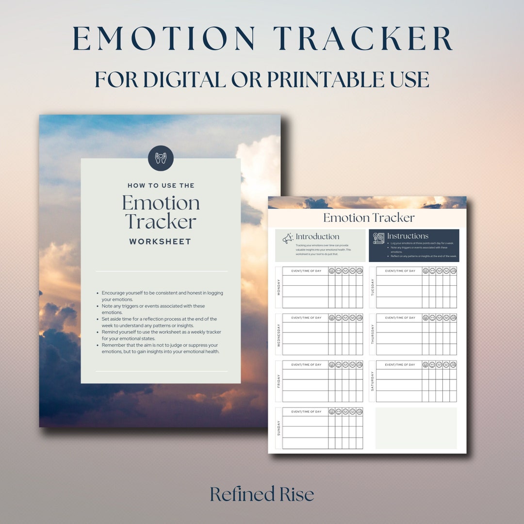 Emotion Tracker Digital or Printable Daily Weekly Mood Journal - Etsy