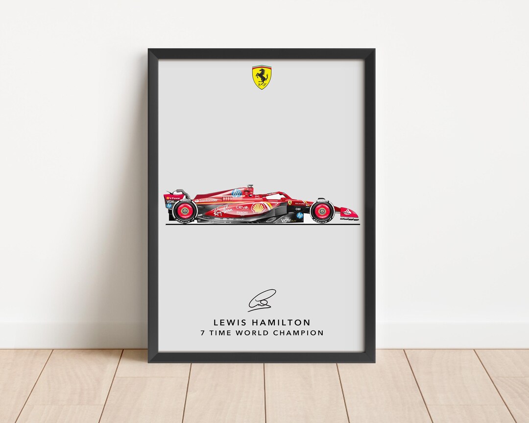 Lewis Hamilton Ferrari / F1 Poster / Ferrari F1 Poster / F1 Car Poster ...