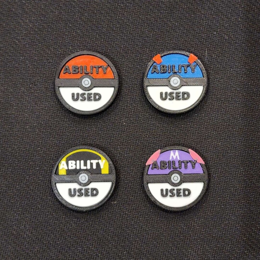 Set of 4 - Pokemon Markers: Poke Great Ultra Master Ball TCG Ability ...