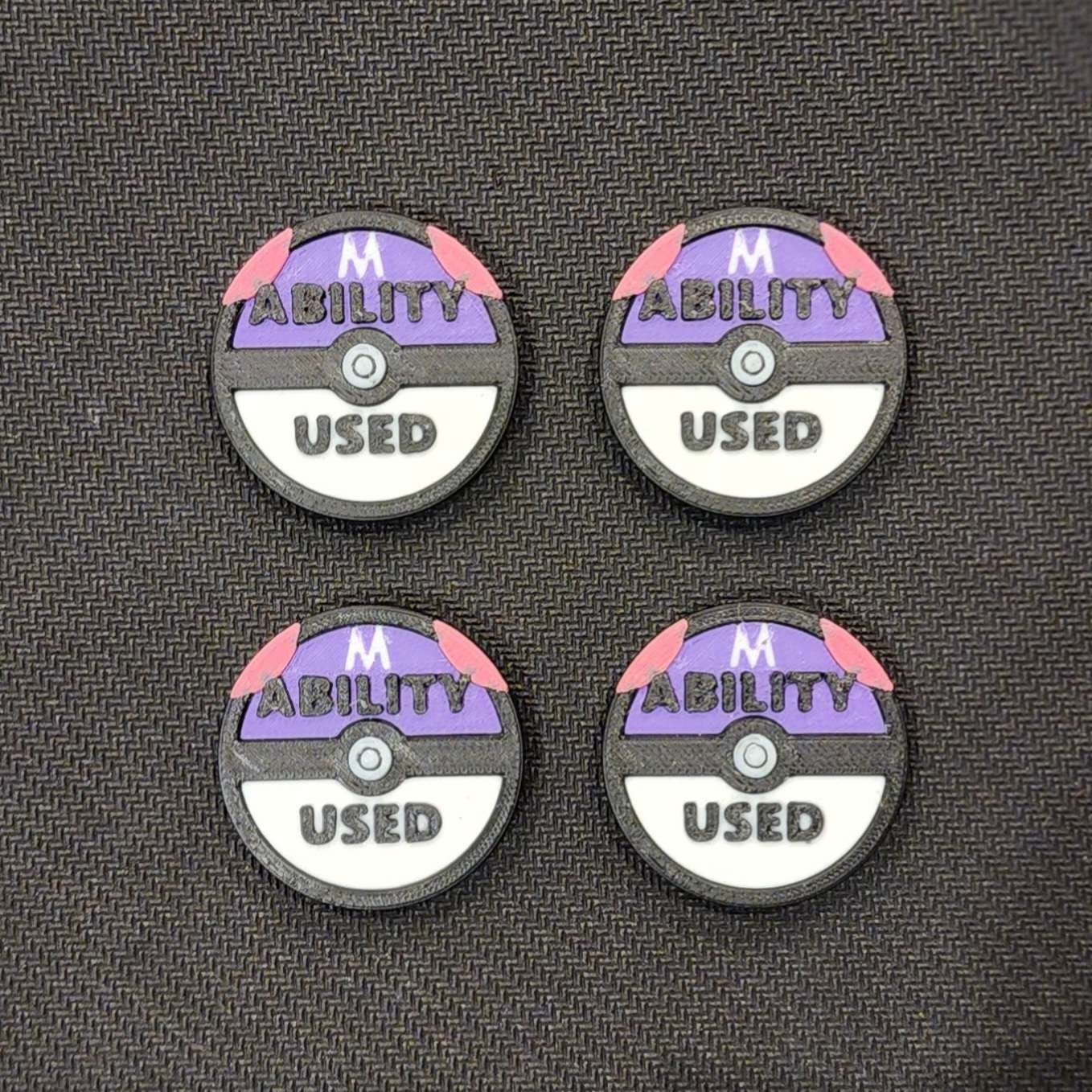 Set of 4 Pokemon Markers: Poke Great Ultra Master Ball TCG Ability Used ...