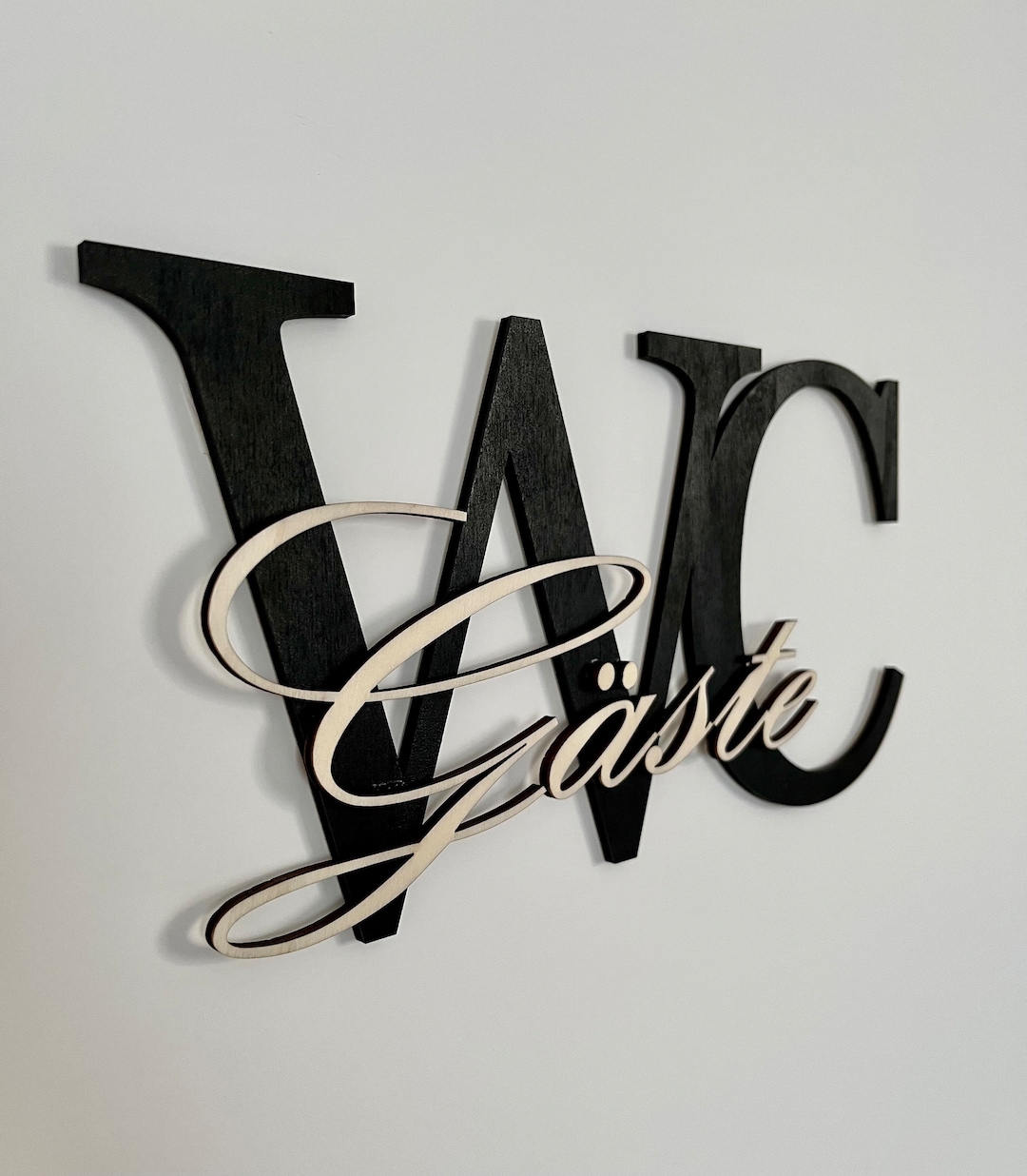 WC Guests Shield Lettering 25 Cm Wide 13 Cm High 3D - Etsy